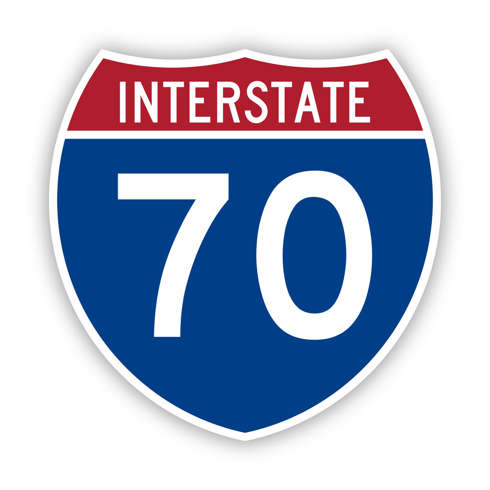 I-70 Interstate 70 Sign Sticker Decal - Self Adhesive Vinyl ...