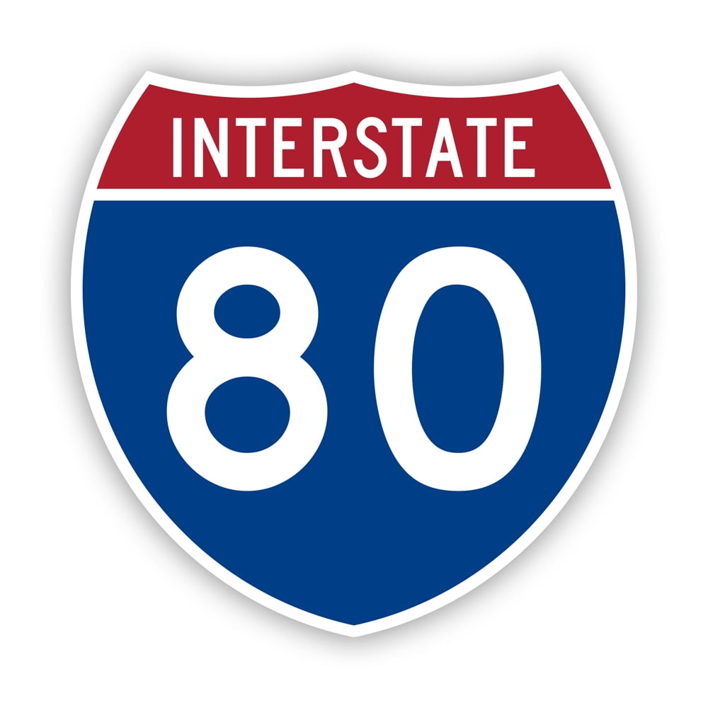 I-80 Interstate 80 Sign Sticker Decal - Self Adhesive Vinyl ...