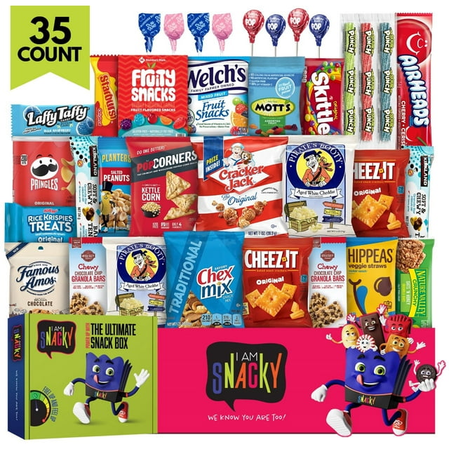 I AM Snacky - Snack Box (35 Count) Chips Candies Sweets for Home ...
