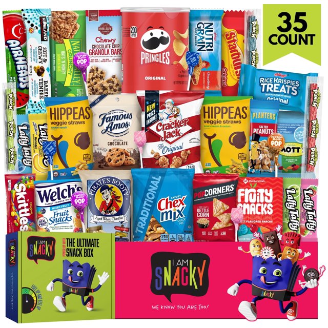 I AM Snacky - Snack Box (35 Count) Chips Candies Sweets for Home ...