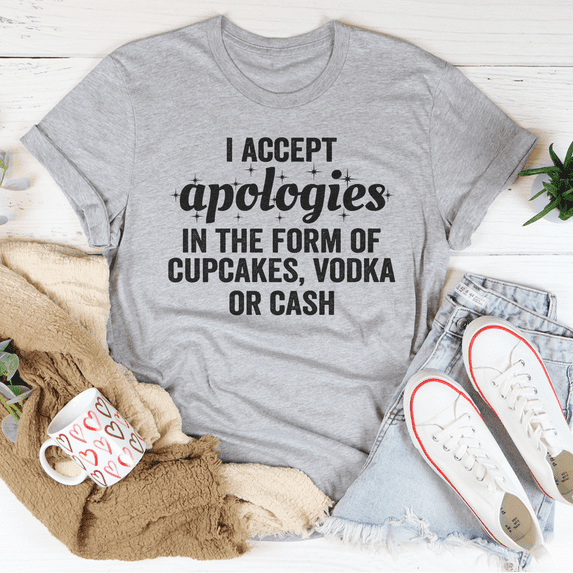 I Accept Apologies Tee Heather Prism Peach S Peachy Sunday T-Shirt ...