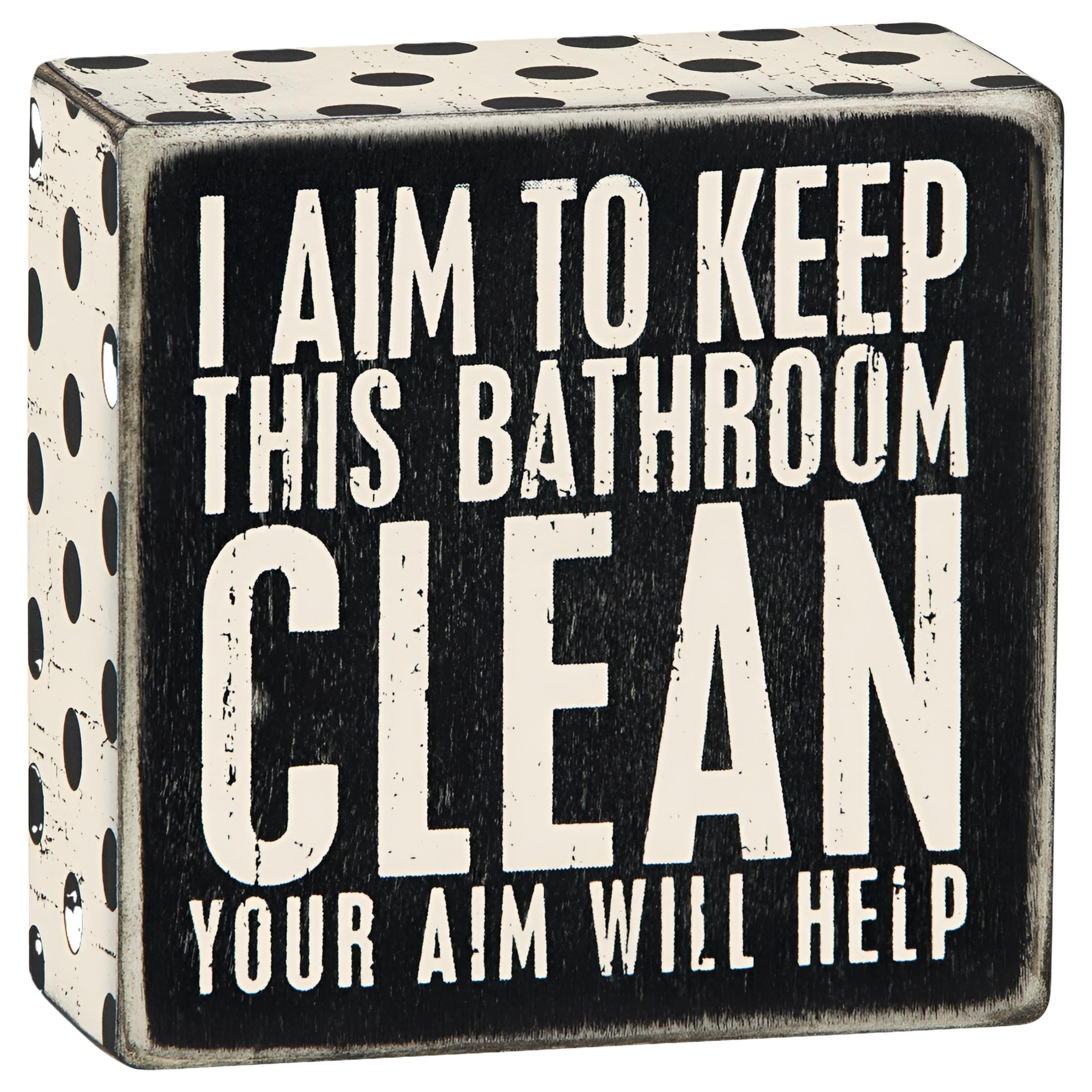 Primitives by Kathy Home Décor Sign, 4" x 4" x 1.75", I Aim to Keep ...
