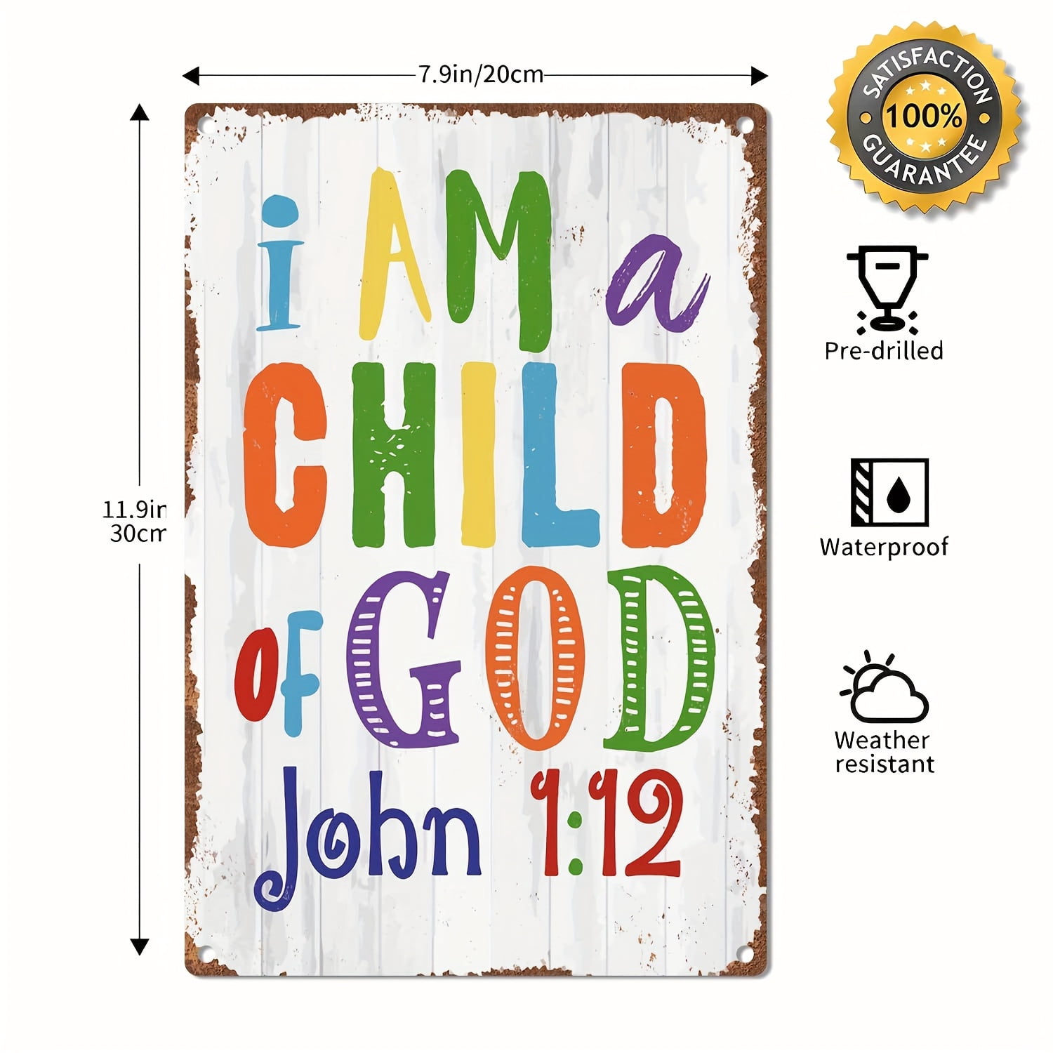 I Am A Child Of God John 1:12 ColorfulRetro Metal Tin Sign Vintage Sign ...