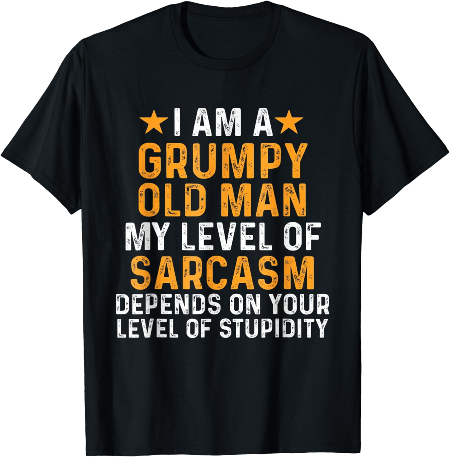 I Am A Grumpy Old Man My Level Of Sarcasm Depends On Your T-Shirt ...