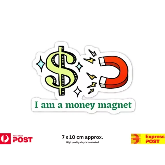 I Am A Money Magnet Window Quotes Sticker Phone Decal Water Bottle ...