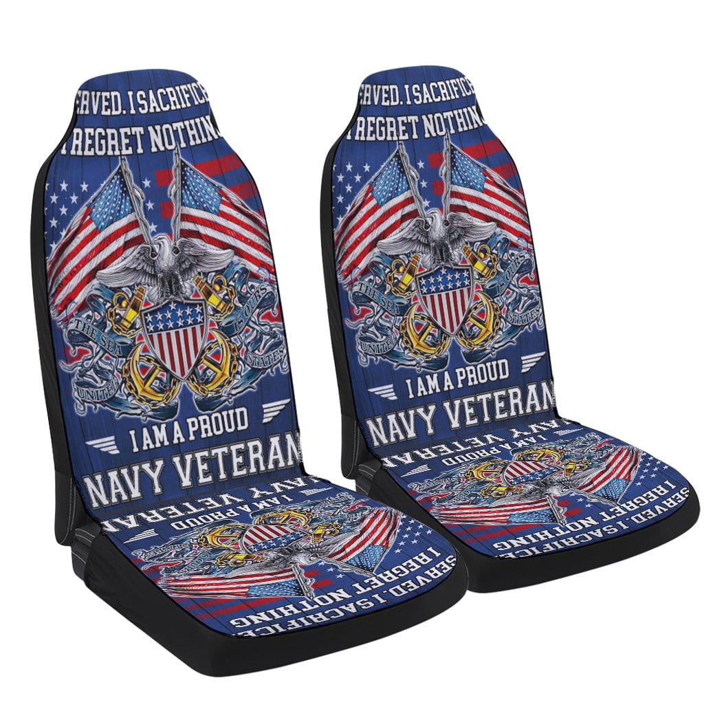 I Am A Proud Navy Veteran Seat Covers Cars, Car Truck SUV 2 Piec ...