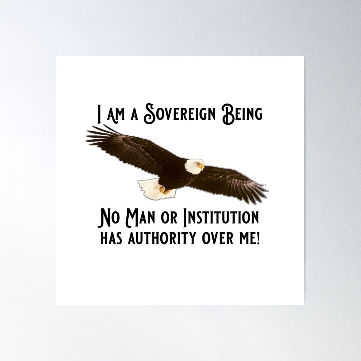 I Am A Sovereign Being With Eagle Poster Wall Art, Modern Wall Decor ...
