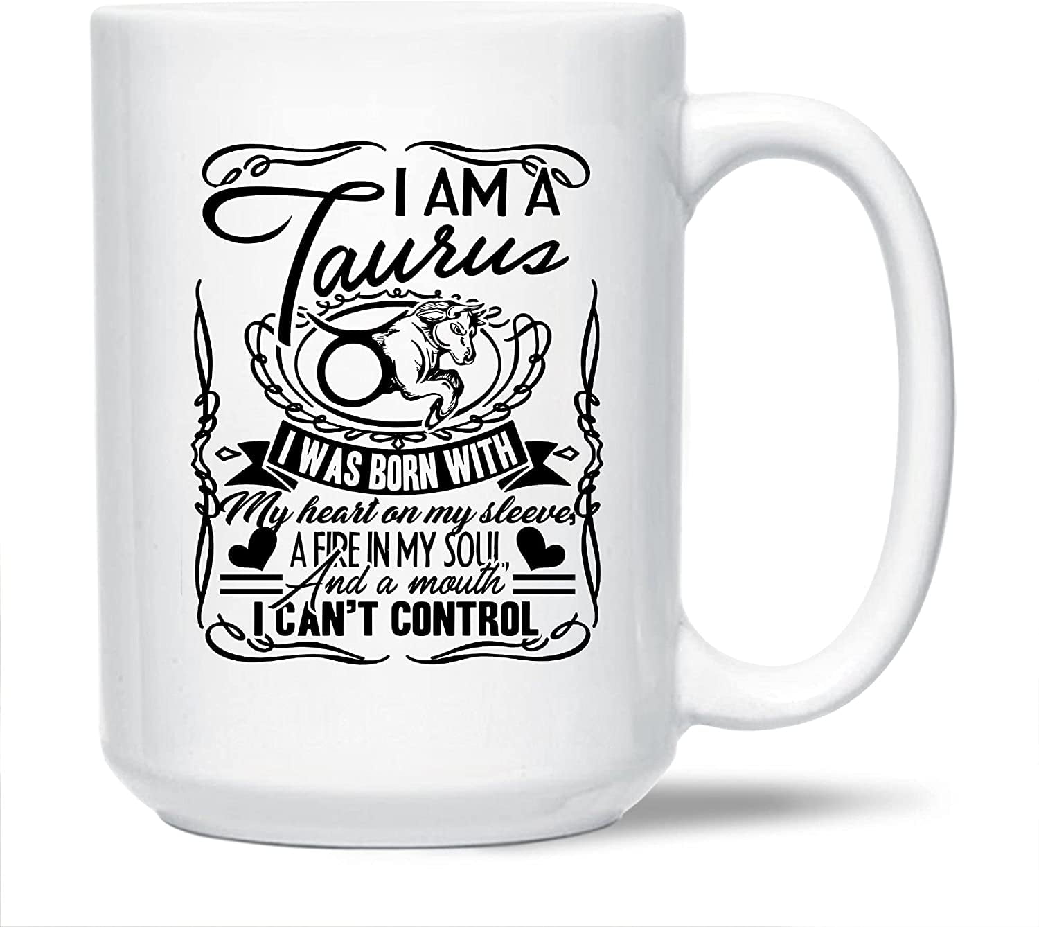 I Am A Taurus White Travel Coffee Cup, Taurus Ceramic Mugs, Novelty ...