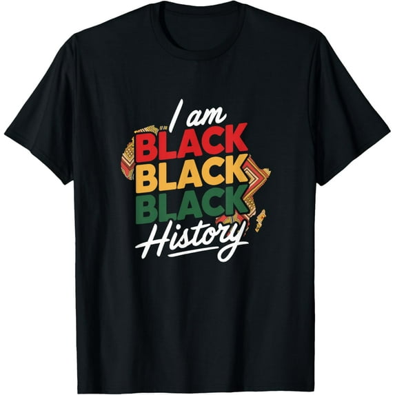 I Am Black History Proud Afro Melanin African American T-Shirt ...