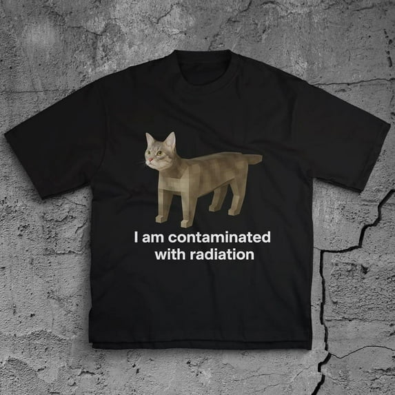 I Am Contaminated With Radiation Funny Pixel Cat Meme Humor Shirt,for ...