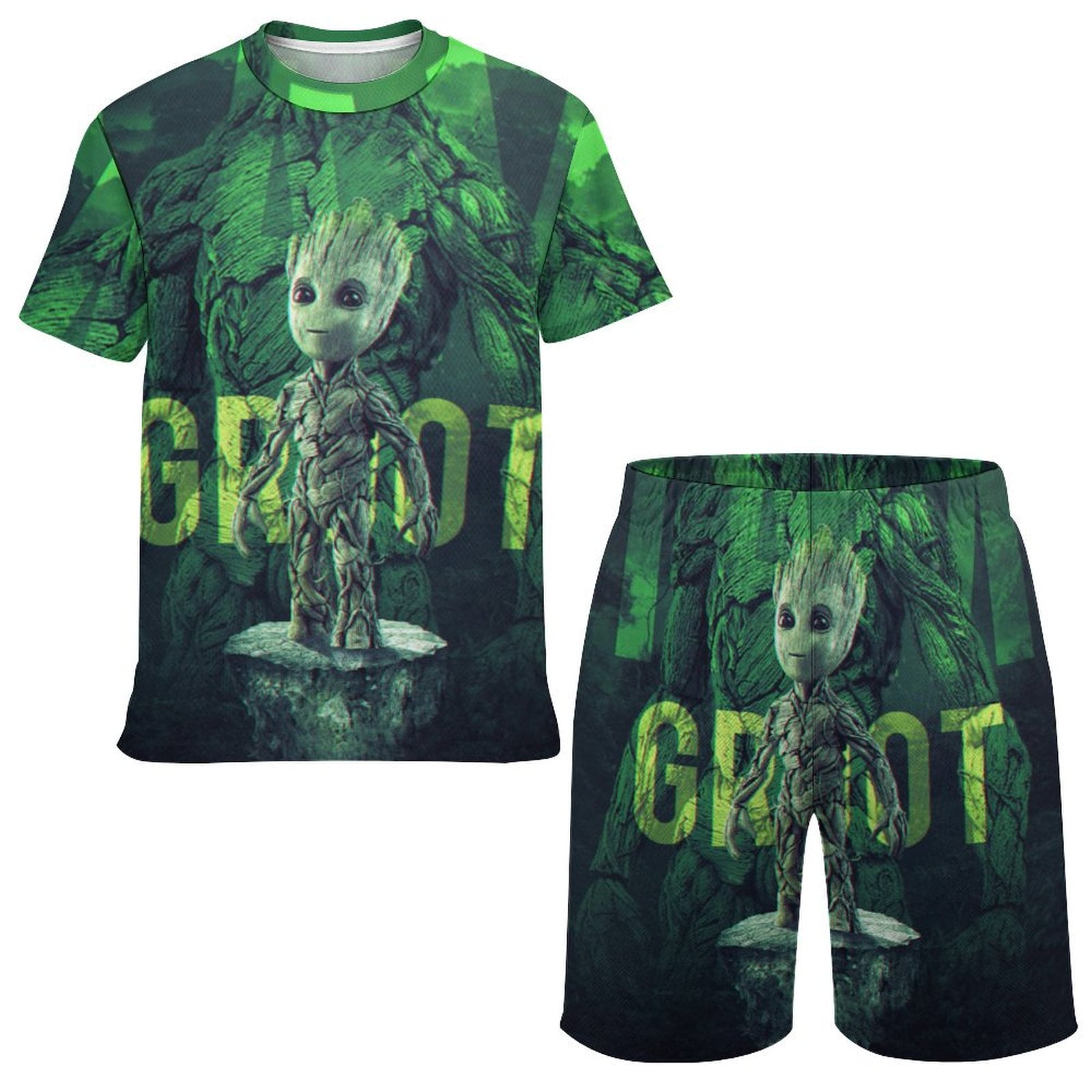 I Am Groot Boys Short Sleeve T-Shirt And Mesh Shorts Outfit Set for ...