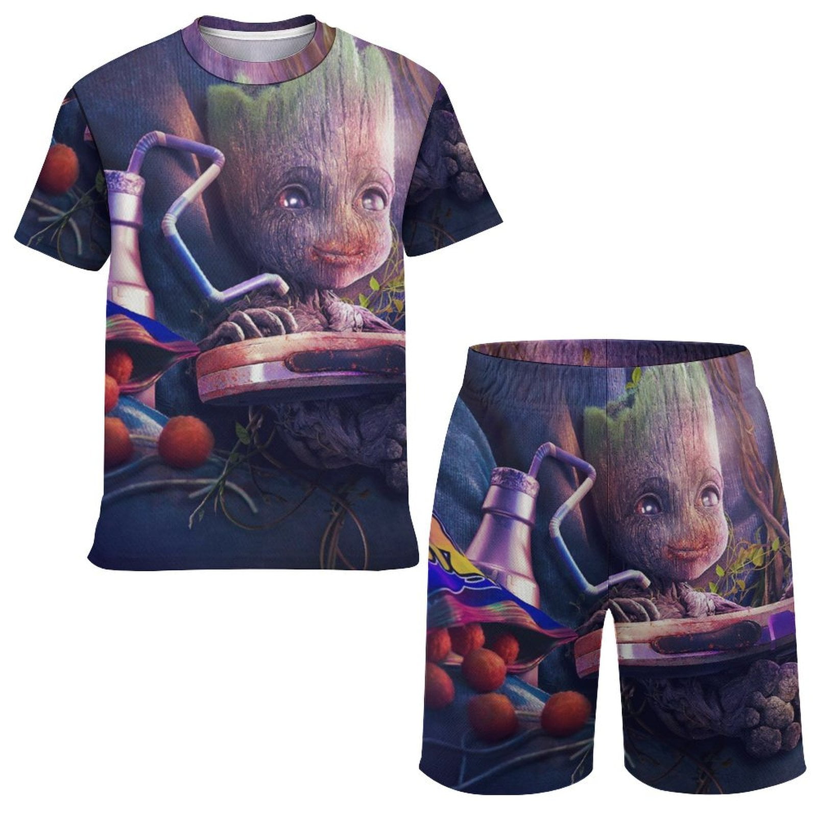 I Am Groot Boys Short Sleeve T-Shirt And Mesh Shorts Outfit Set for ...
