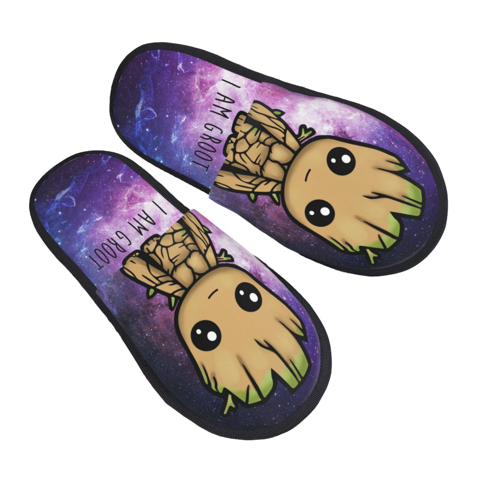 I Am Groot Furry Slippers For Men Women Fuzzy House Slippers Winter ...