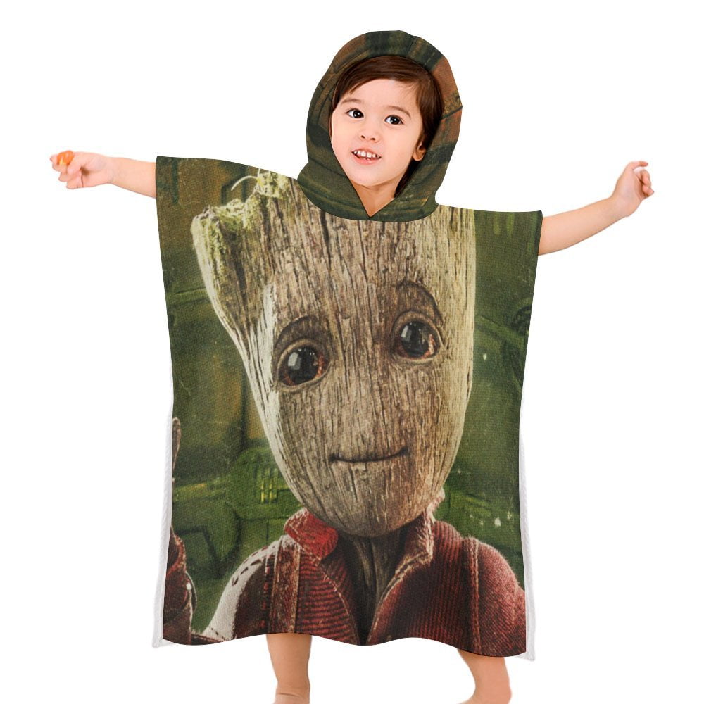 I Am Groot Kids Beach Towels with Hood Soft Quick Dry Absorbent Hooded ...