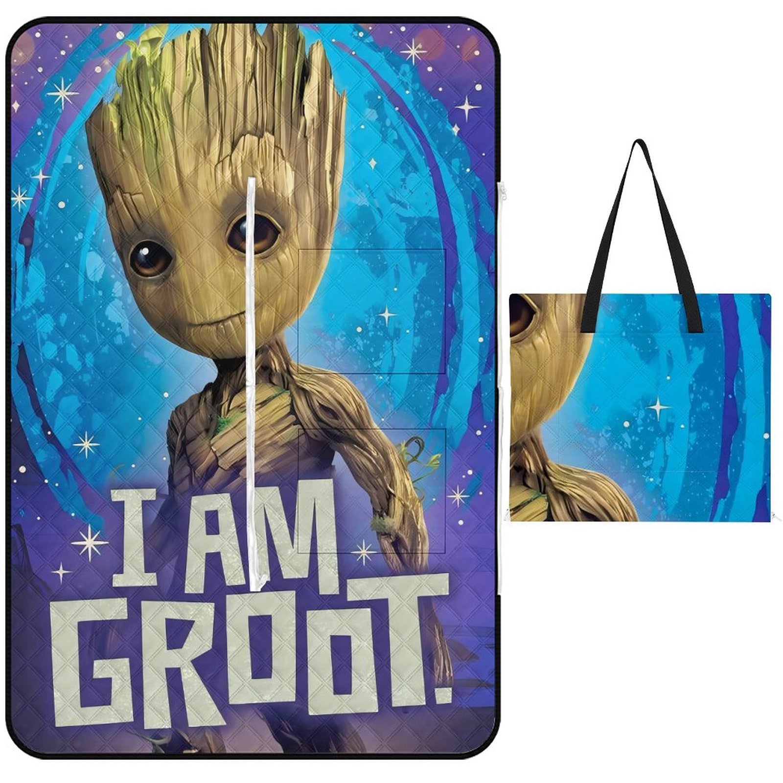 I Am Groot Waterproof Foldable Beach Blanket Picnic Mat Tote Perfect ...