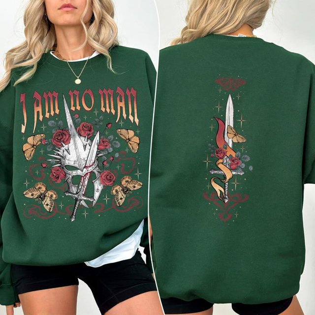 I Am No Man Sweatshirt, LOTR Fan Shirt, Fantasy Reader Crewneck, Eowyn ...