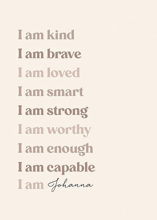 I Am Personal Poster Wall Art, Modern Wall Decor For Living Room ...