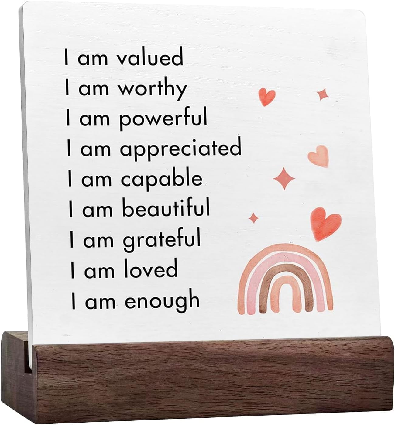 I Am Valued I Am Worthy I Am Powerful Self Affirmations Boho Rainbow ...
