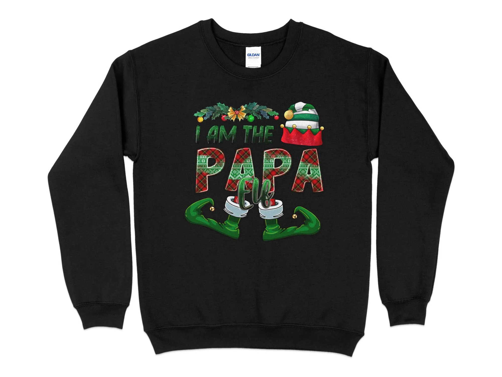 Elf Buddy Santa I Know Him Pattern Ugly Christmas Sweater (Adult Small ...