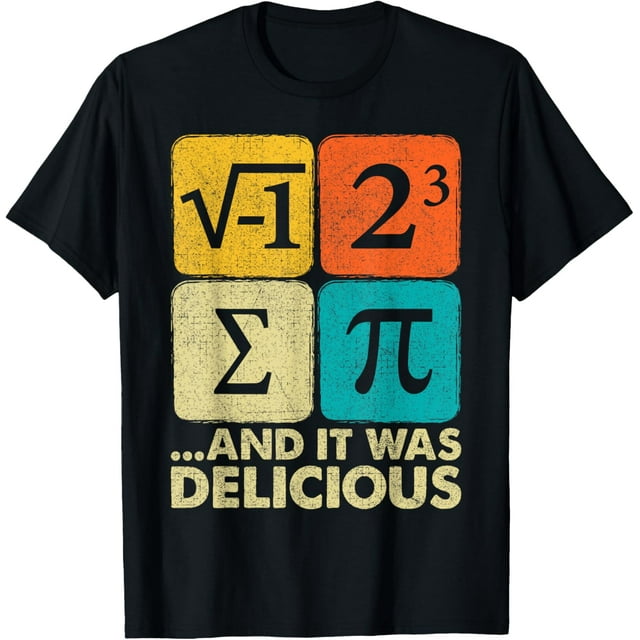 I Ate Some Pie and It Was Delicious Funny PI Day Math Pun T-Shirt ...