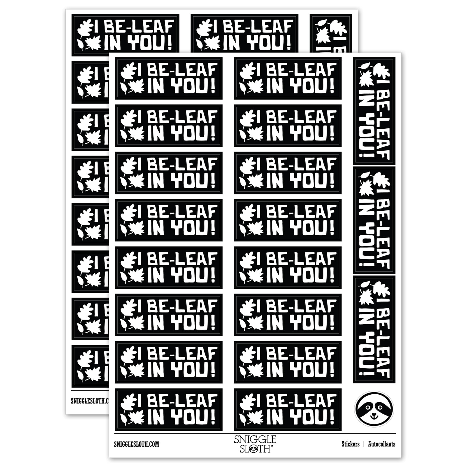 I Be-Leaf Believe in You Teacher Student School Sticker Set - Black ...