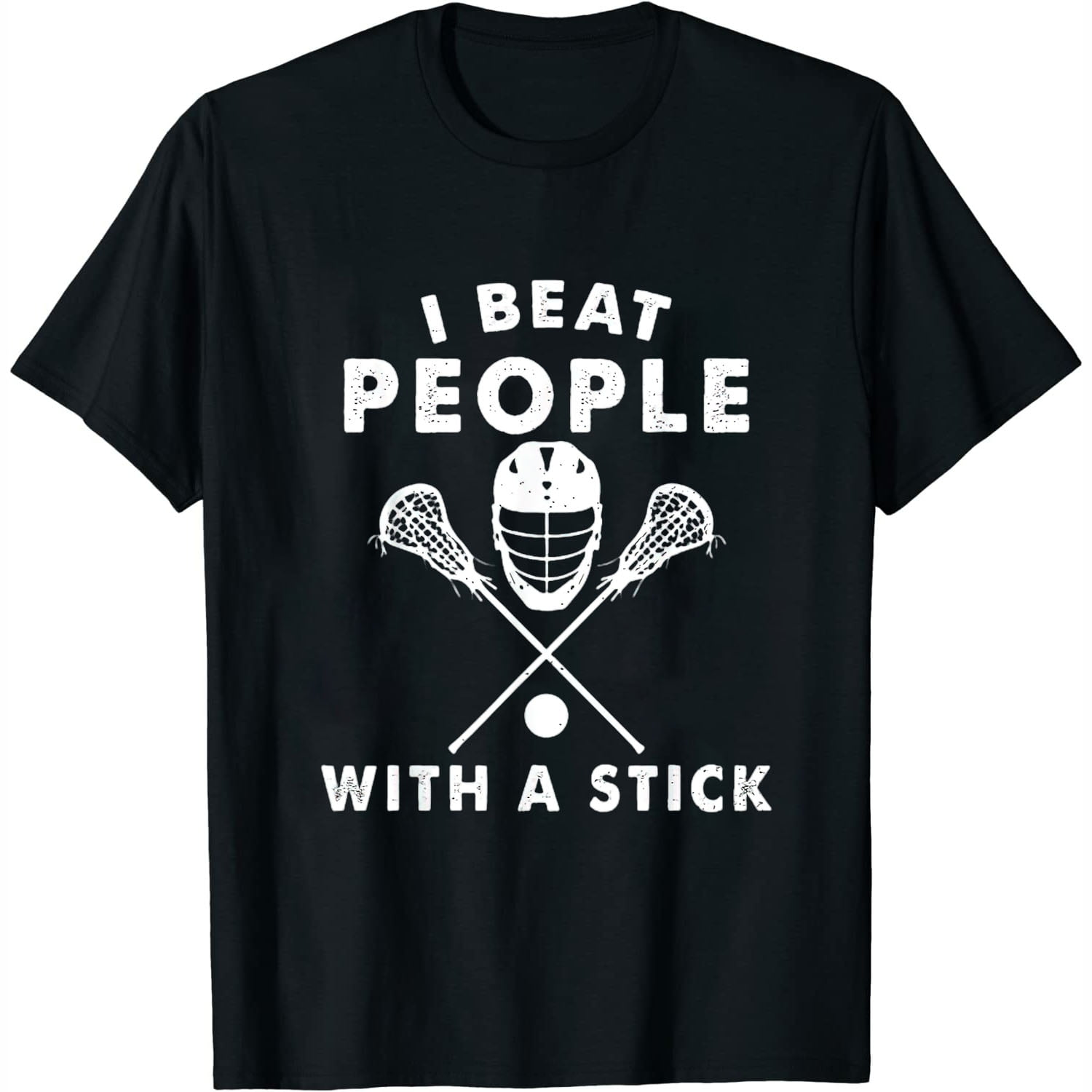 I Beat People With A Stick Funny Lacrosse Player Men Women T-Shirt Black 3XL - Walmart.com