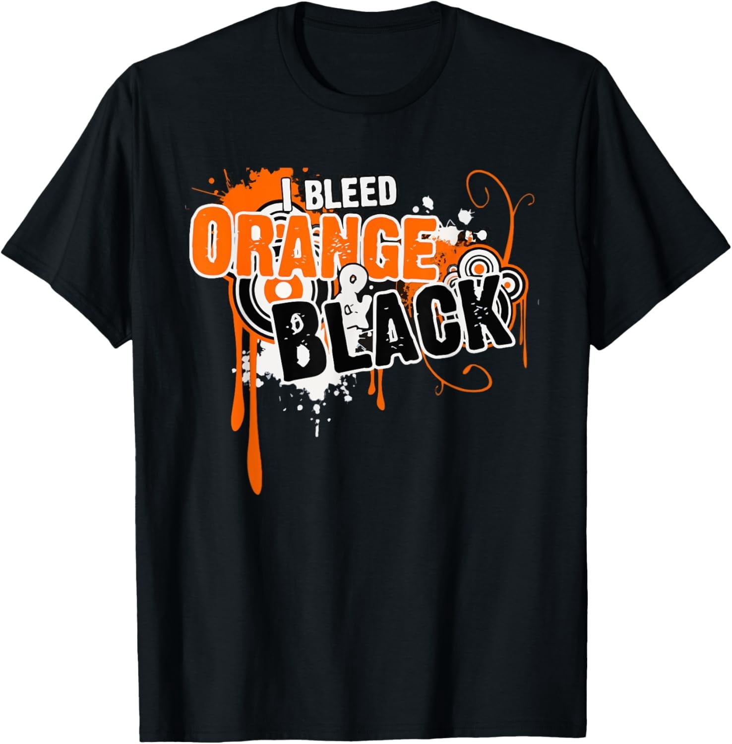 I Bleed Black & Orange Sports Team Game Day T-Shirt - Walmart.com