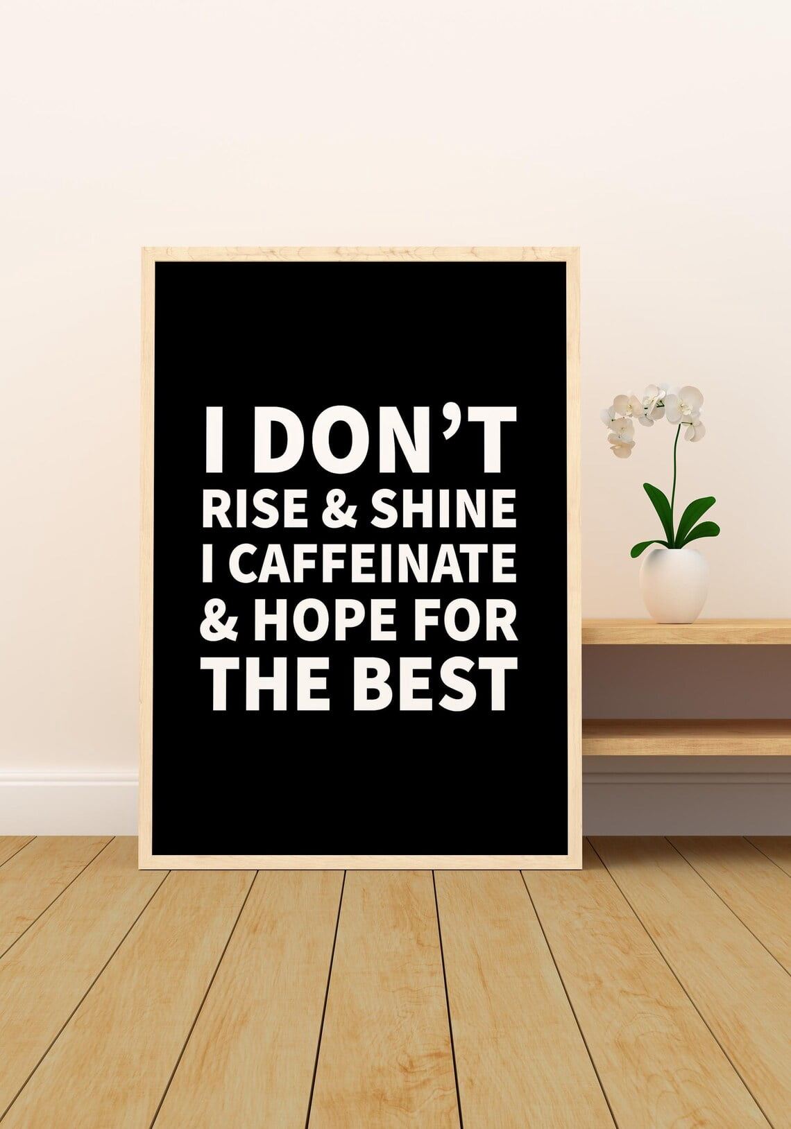 I Caffeinate And Hope For The Best Coffee Quote Poster Unframed Paper ...
