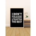 I Caffeinate And Hope For The Best Coffee Quote Poster Unframed Paper ...