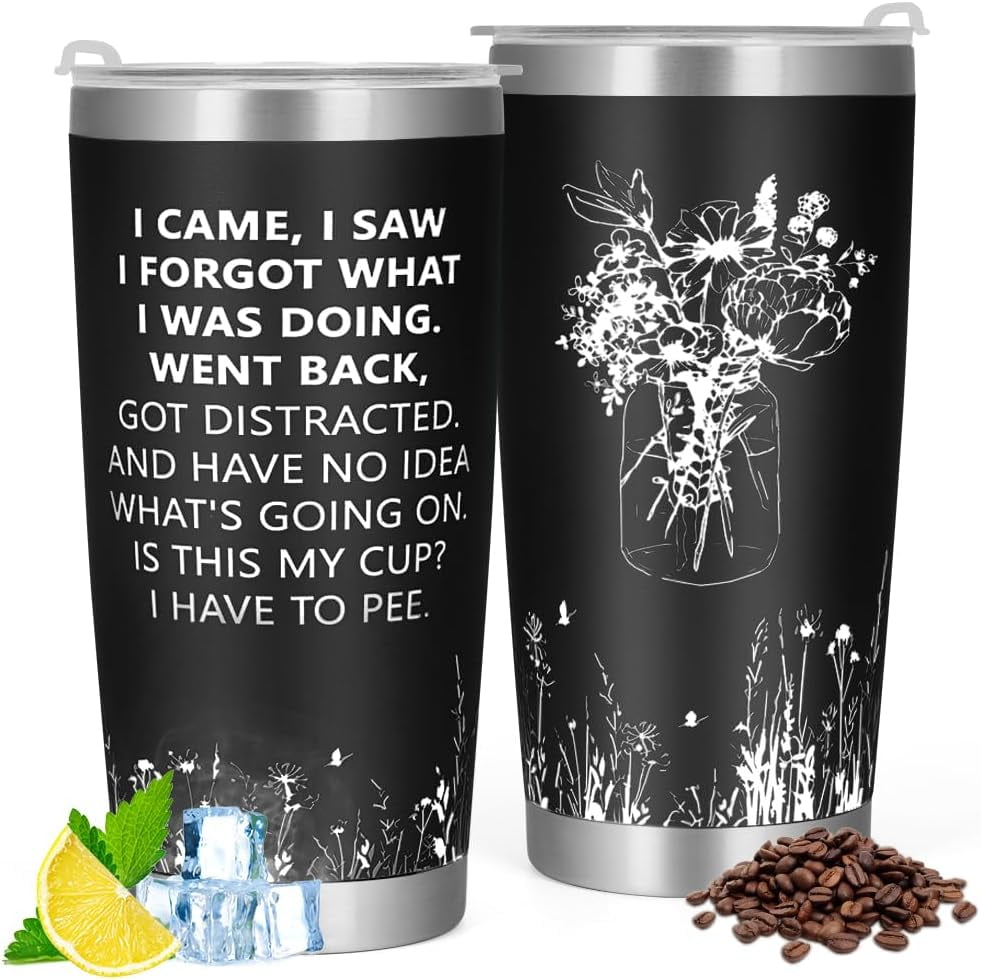I Came I Saw I Forgot Tumbler, 20oz Funny 70th 60th Birthday Gifts for ...