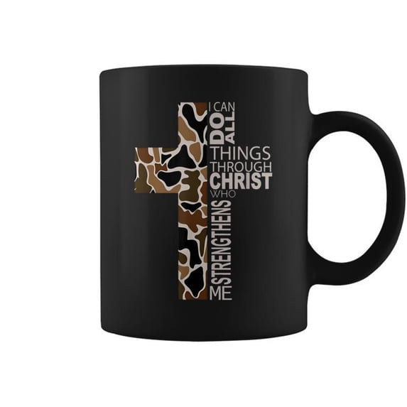 I Can Do All Things Through Christ Christian Camo Cross Coffee Mugs ...