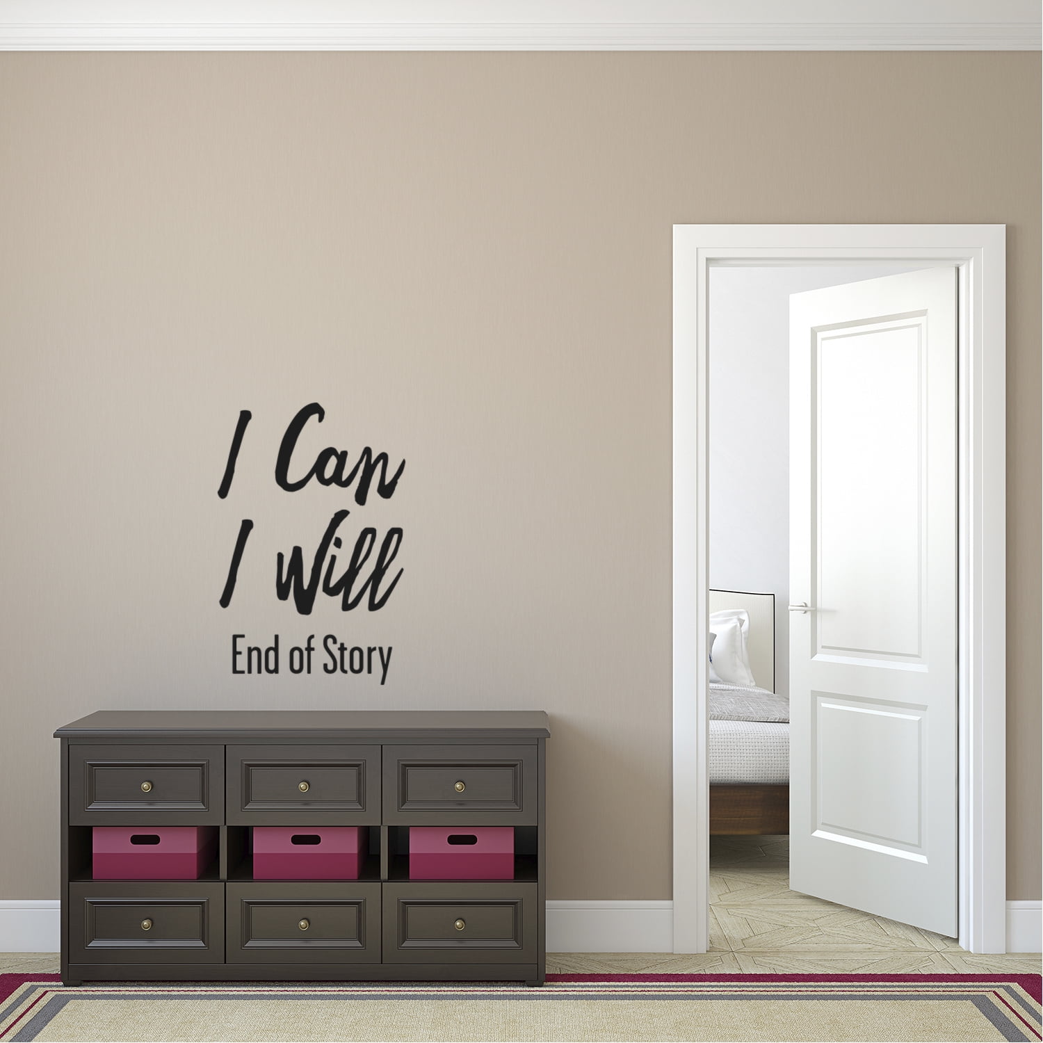 I Can I Will End of Story - Inspirational Quote Wall Art Vinyl Decal ...