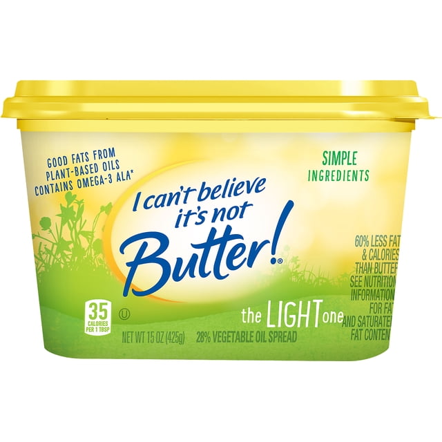 I Can't Believe It's Not Butter! Light Spread, 15 oz Tub (Refrigerated ...