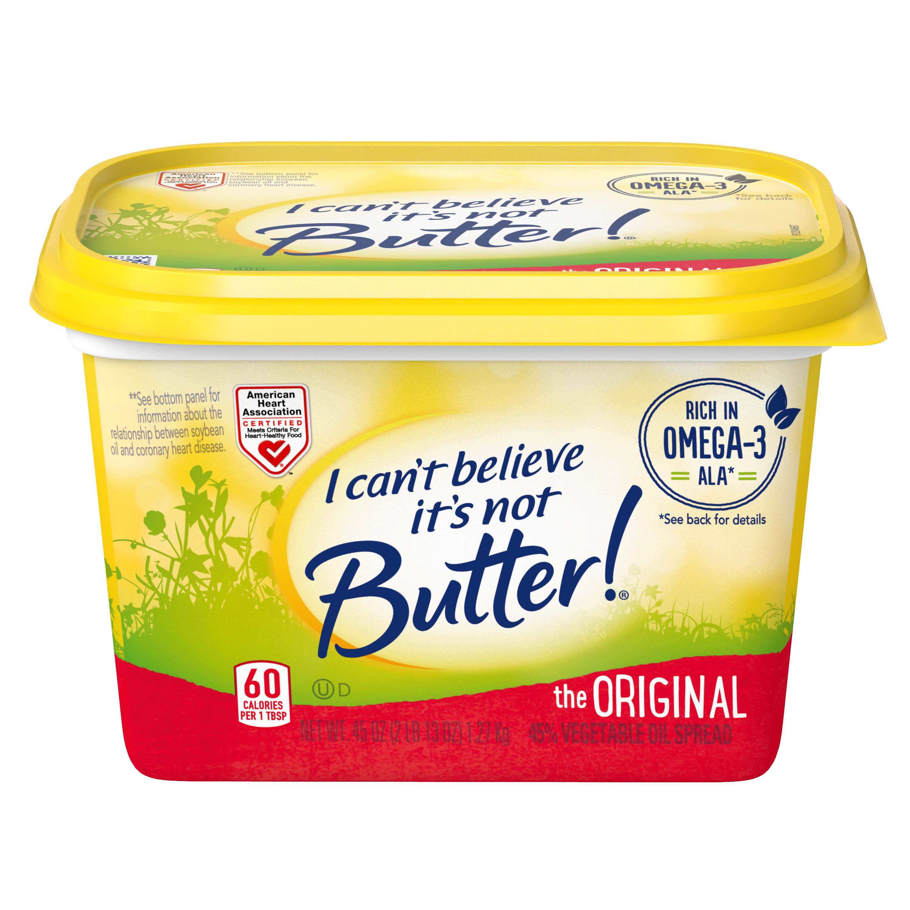 I Can’t Believe It’s Not Butter! Original Spread , 45 oz Tub - Walmart.com