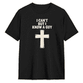 I Can't But I Know A Guy Wooden Cross Retro Graphic Tee for Men and ...
