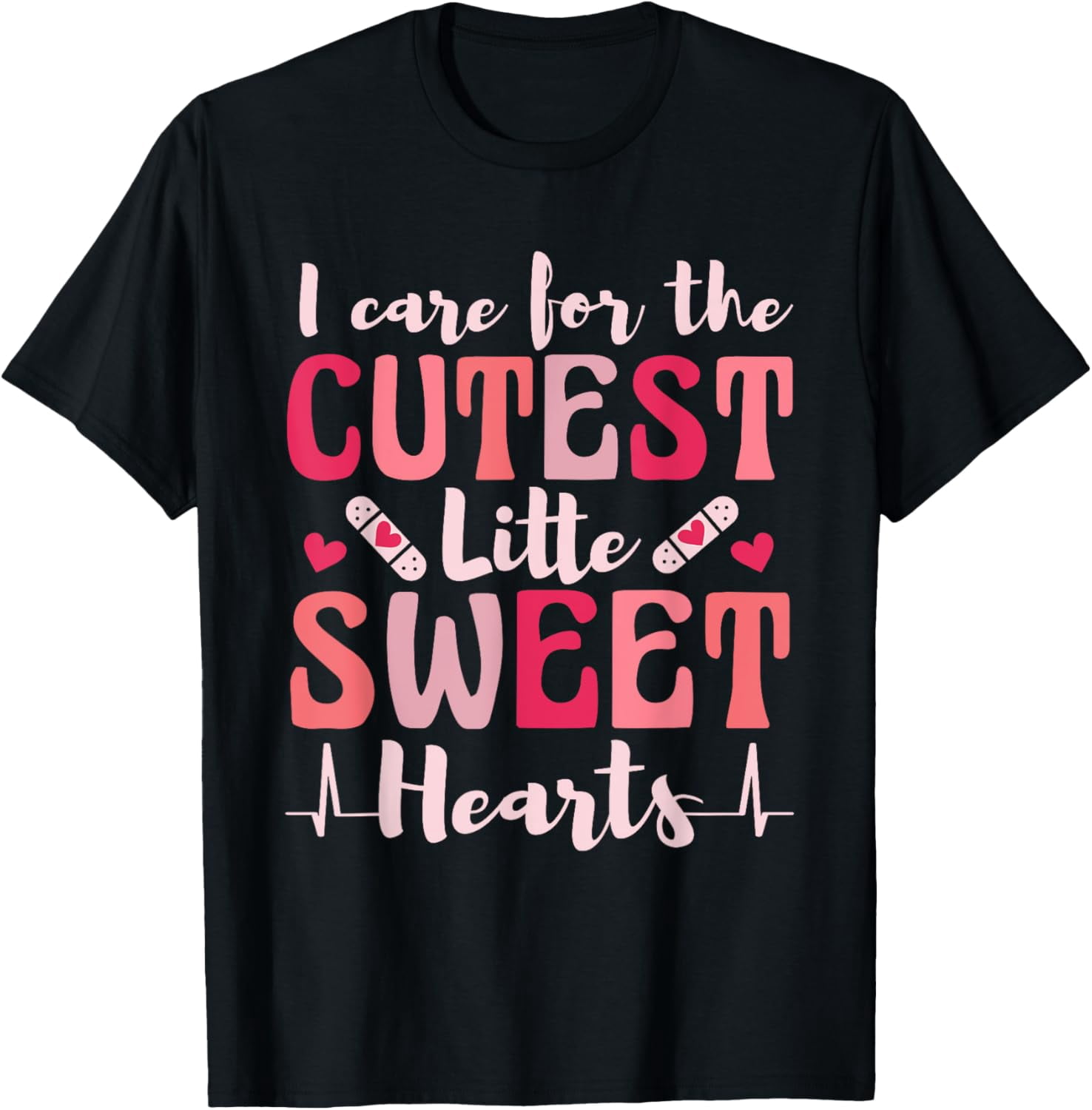 I Care Sweet Hearts Retro Groovy Valentines Day For Nurse T-Shirt ...