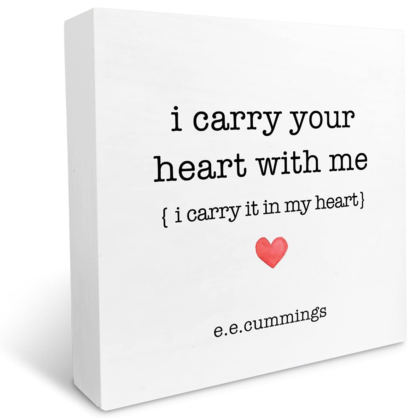 I Carry Your Heart with Me Wooden Sign Desk Decor,Rustic Inspirational ...