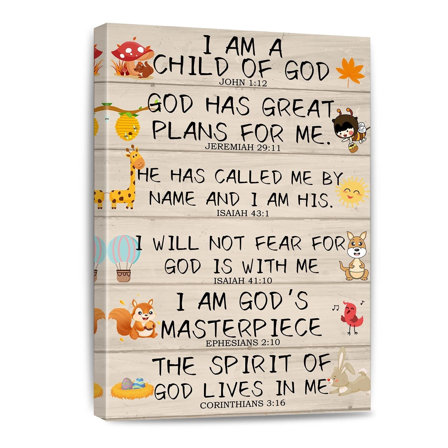 I Am Child Of God Scripture Canvas Wall Art Bible Verses For Kids ...
