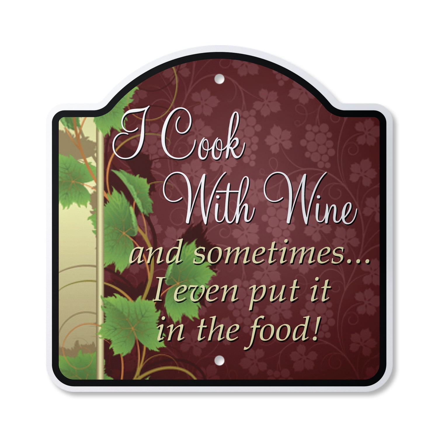 I Cook With Wine 14" X 14" Sign | Indoor/Outdoor Plastic | SignMission ...