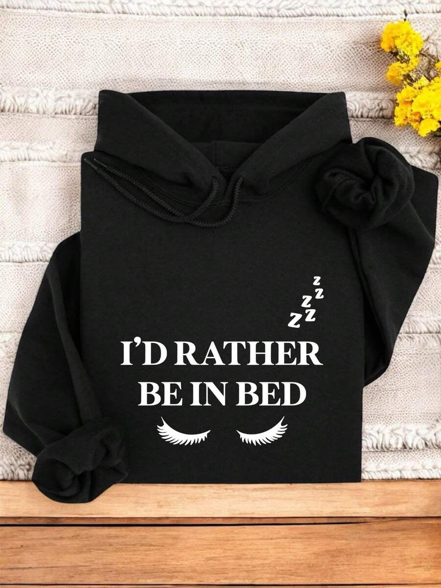 I'D Rather Be In Bed Outerwear, Nap Addict, Cozy Sleep Quote Hoodie ...