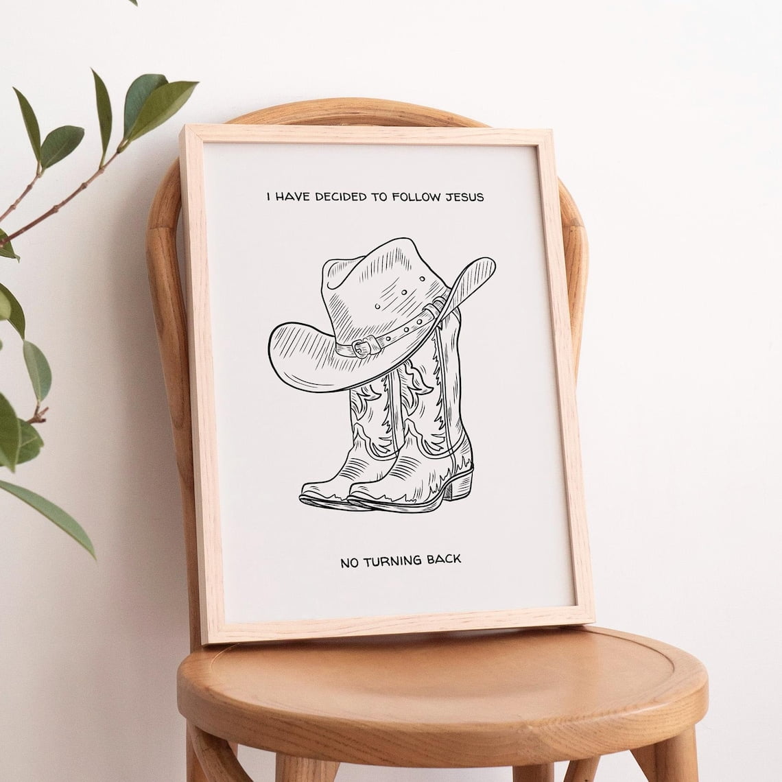I Have Decided To Follow Jesus, Western 2.0 Print, Christian Wall Art ...
