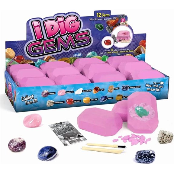 Dinosaurs Rock Mega Gemstone and Fossil Dig Kit, Over 50 Real Specimens ...