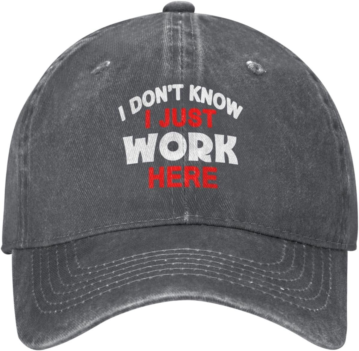 I Don't Know I Just Work Here Hat Funny Cotton Washed Cowboy Baseball ...