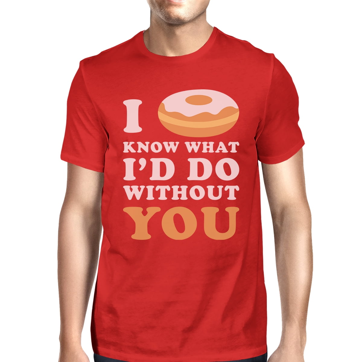 I Doughnut Know Mens Red T-Shirt Funny Design Comfortable Men's Top ...