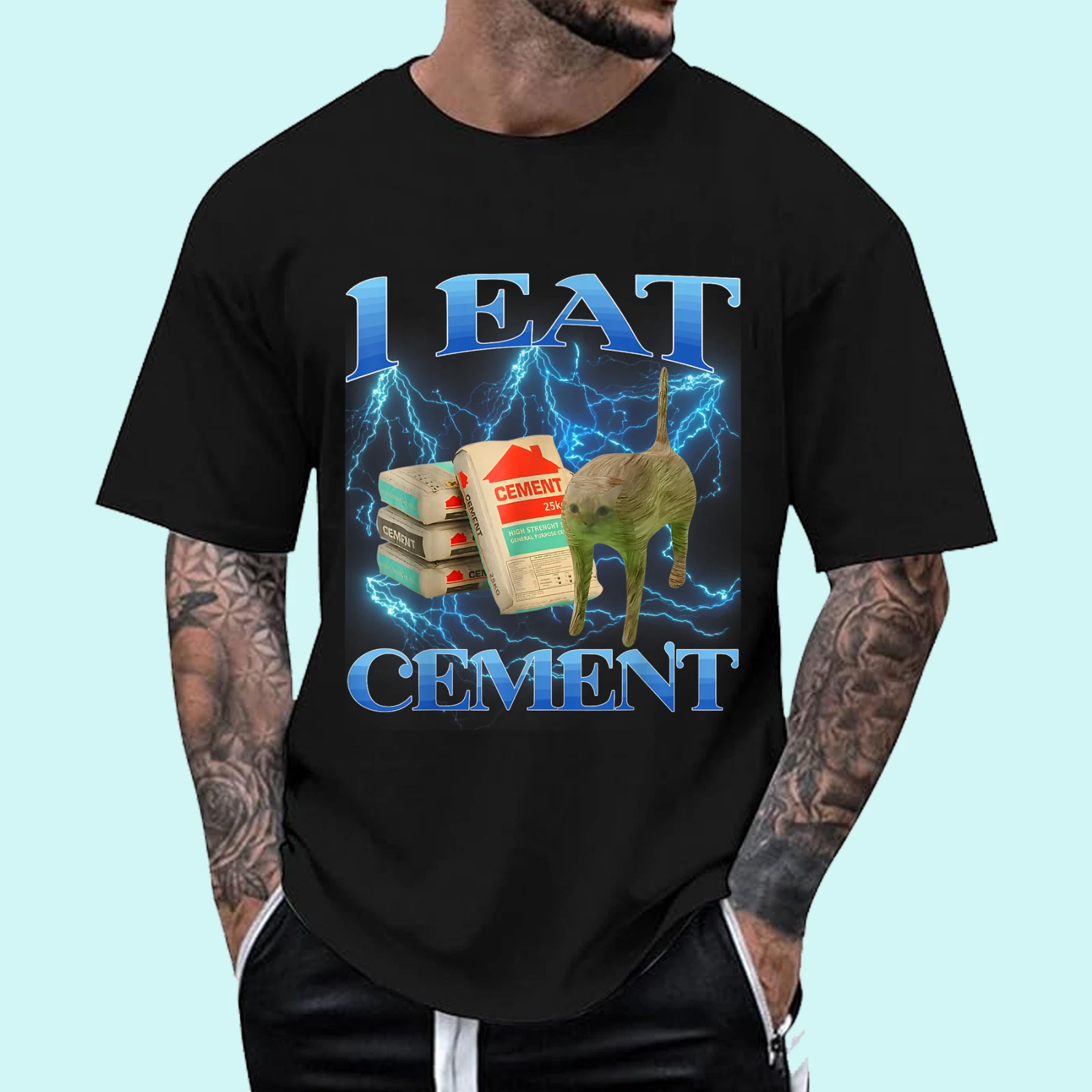 I Eat Cement Funny Cat Meme Internet Memes Funny Memes Gen-Z T-Shirt ...