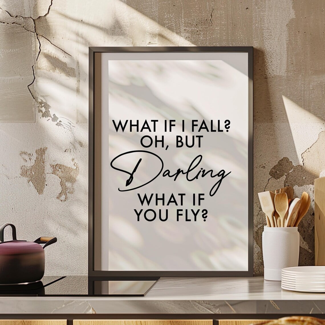 What If I Fall What If You Fly Quote Poster Or Print, Inspirational ...