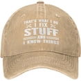 I Fix Stuff and Know Things Hat for Men, Thats What I Do Baseball Cap ...