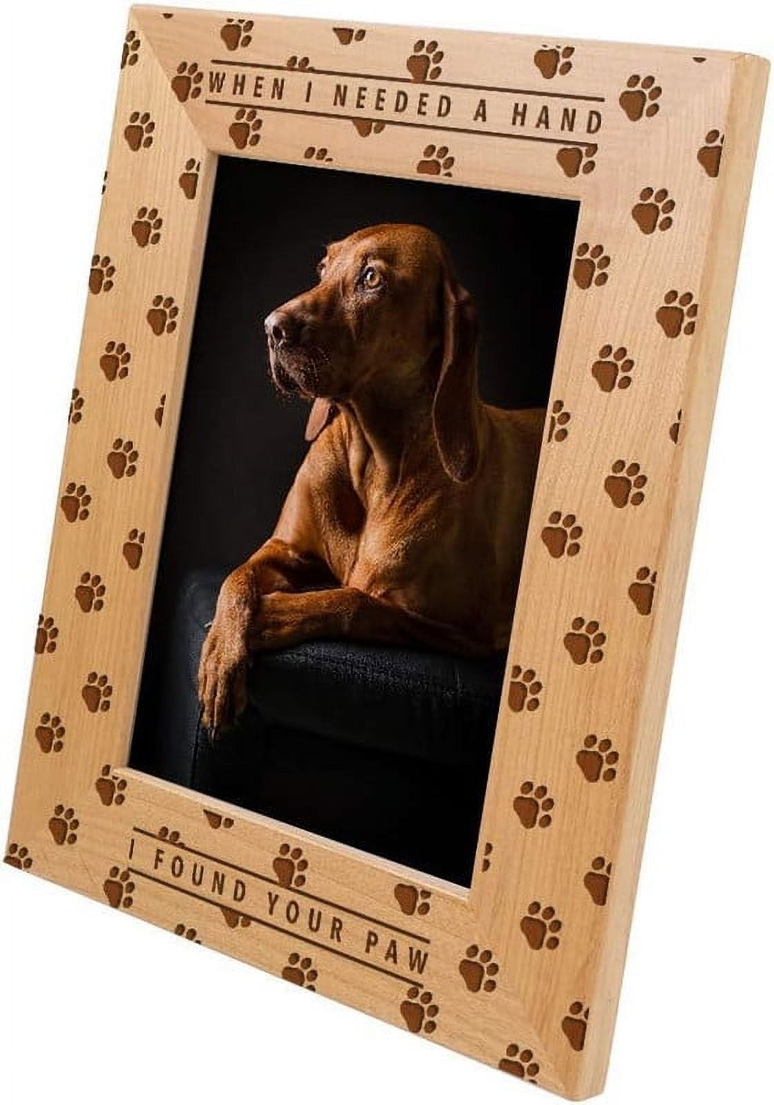 I Found Your Paw-Natural Wood Engraved Pet Picture Frame w/Glass,Pet ...