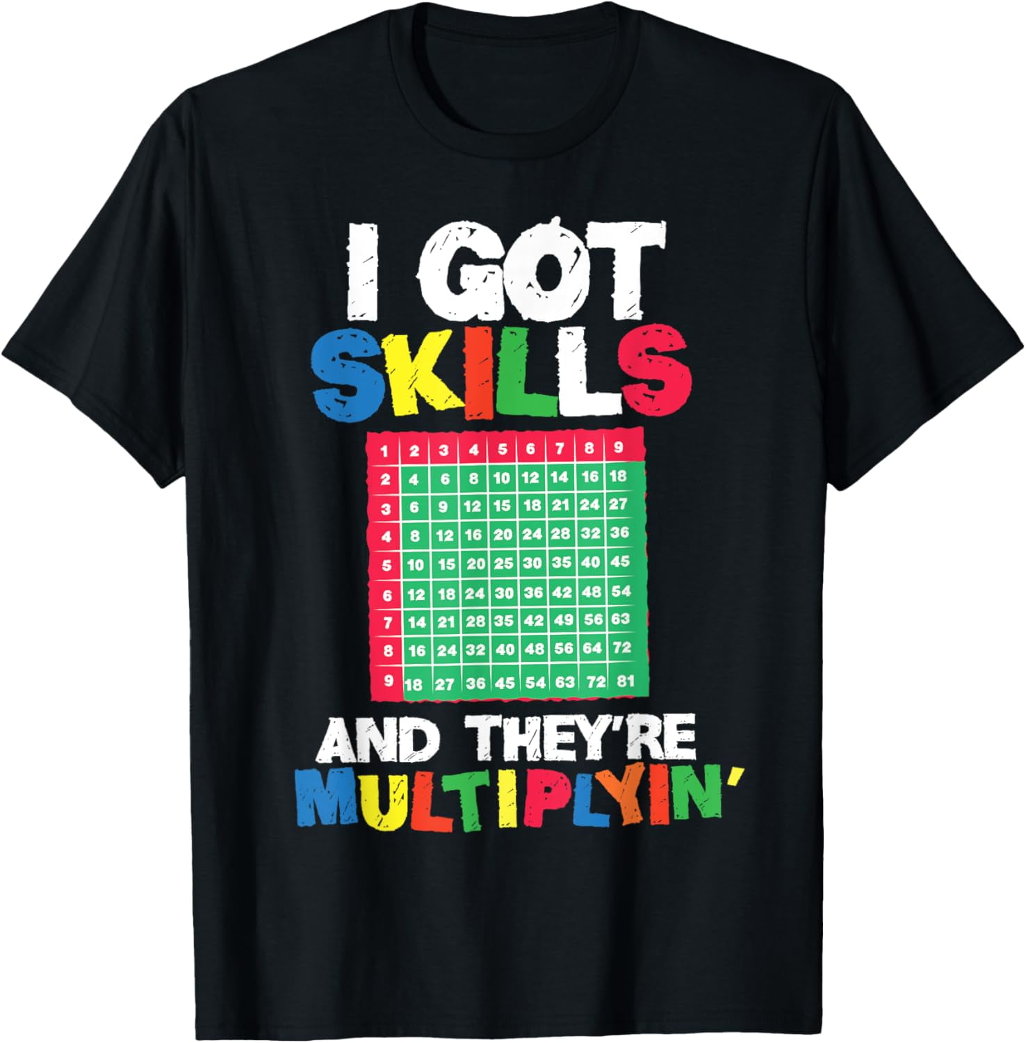 I Got Skills They're Multiplying Shirt Funny Math Teacher T-Shirt ...