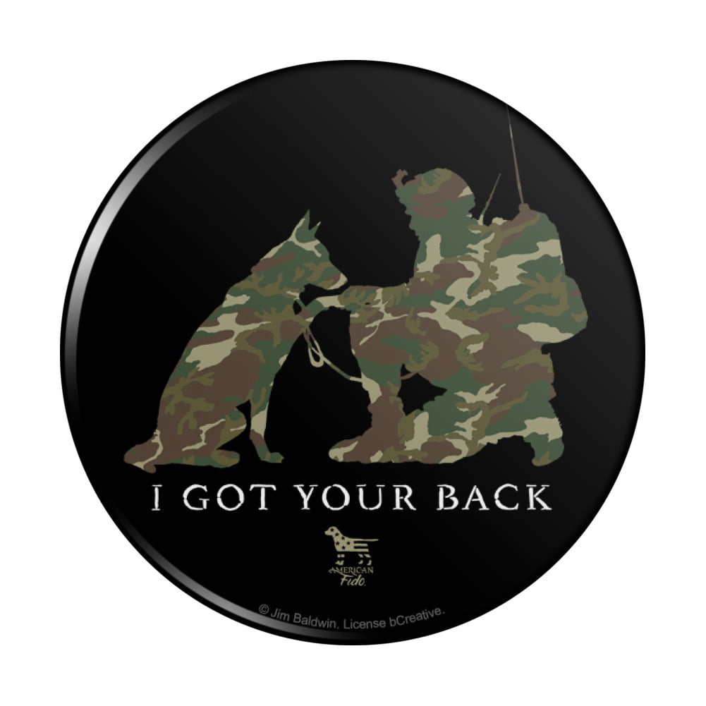 I Got Your Back Soldier and German Shepherd Dog Camo Pinback Button Pin ...